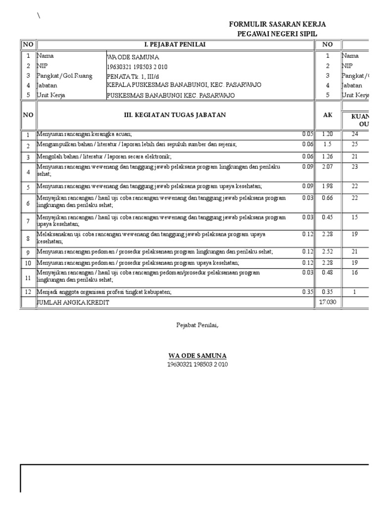 SKP Adminkes Pertama | PDF