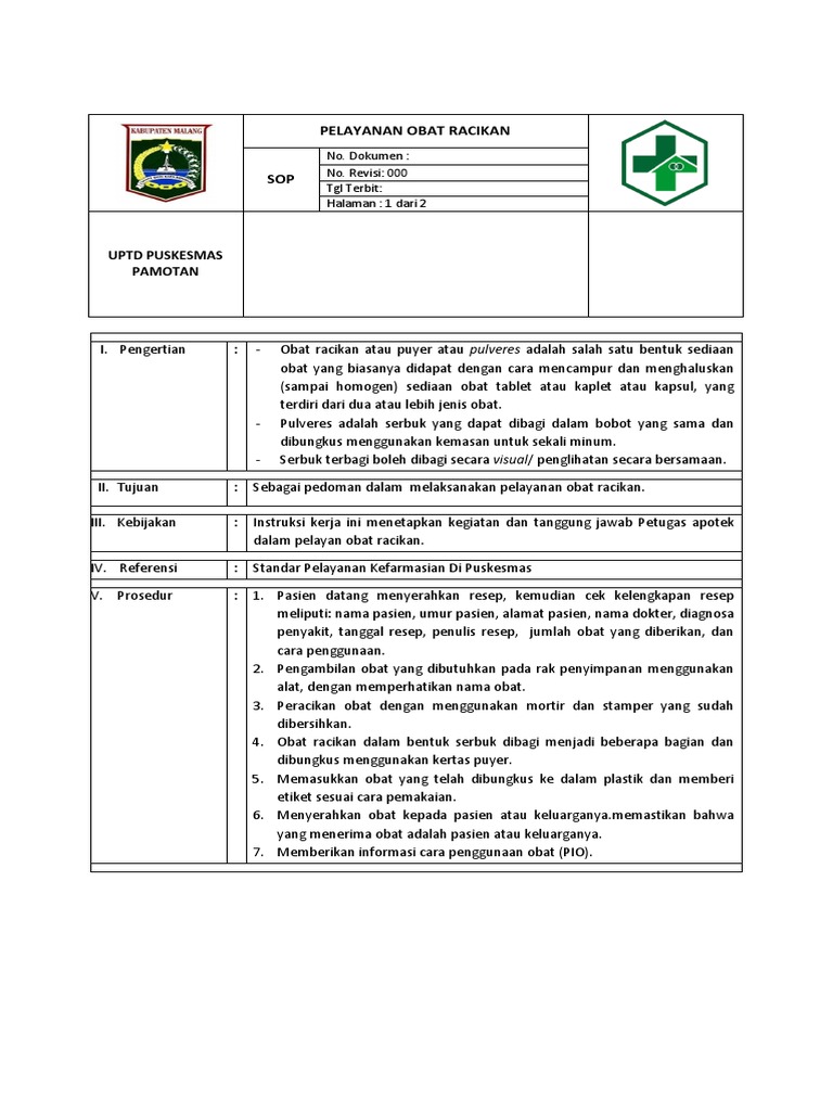 Pelayanan Obat Racikan | PDF