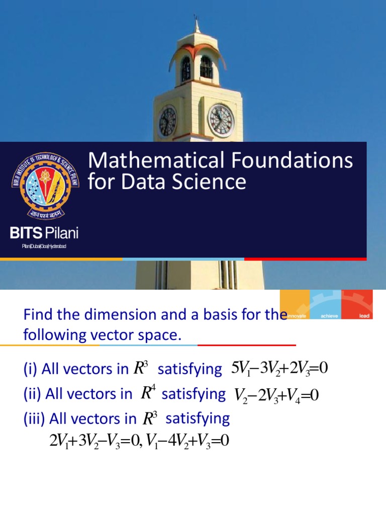 Mathematical Foundations for Data Science: An Introduction to Linear Transformations, Vector ...