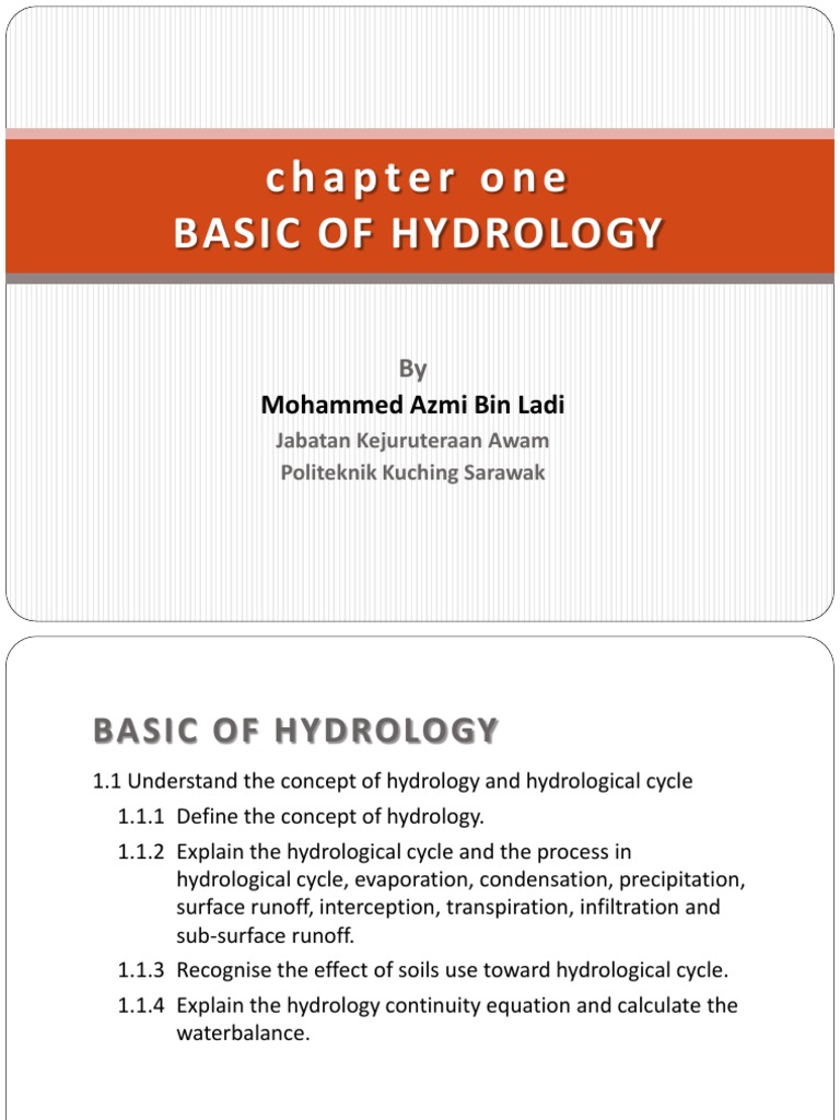 Chapter 1 - Basic Hydrology | PDF | Water Cycle | Hydrology