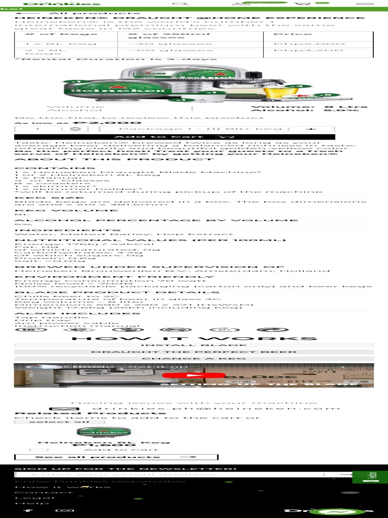 Heineken® Draught at Home Package | PDF | Beer | Brewing