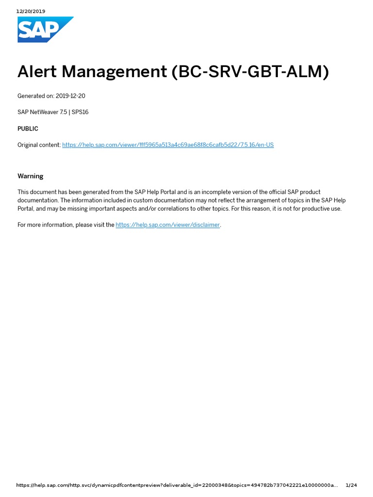 SAP Alert Notification | PDF | Variable (Computer Science) | Mail