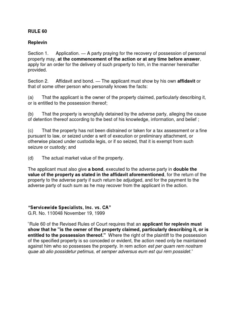 Replevin Research Cases | PDF | Common Law | Government