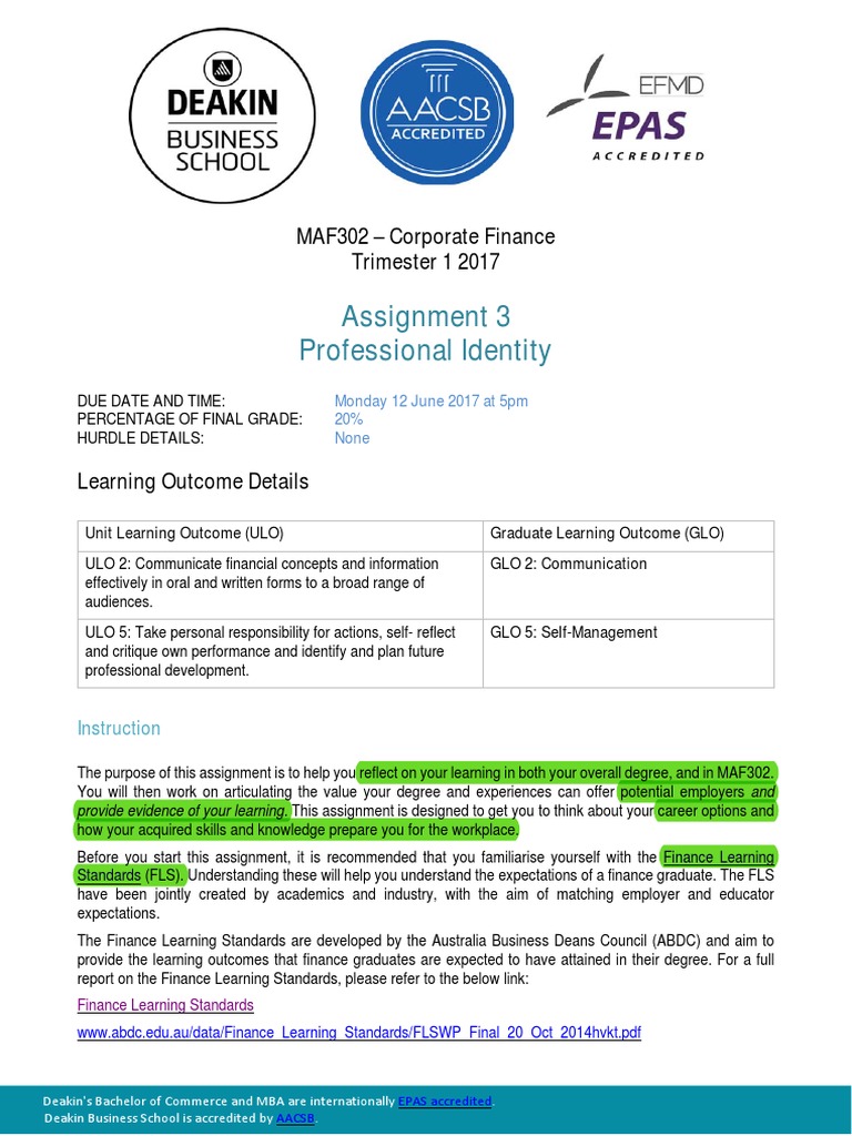 MAF302 - Assignment3 - Professional Identity | PDF | Learning ...
