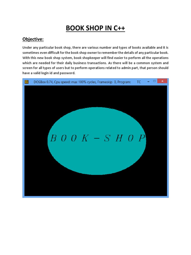 Book Shop System Abstract | PDF | Books | C++