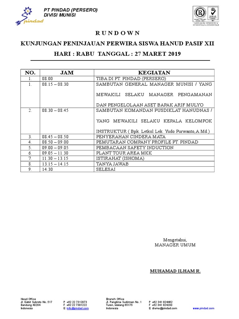 Rundown Acara | PDF