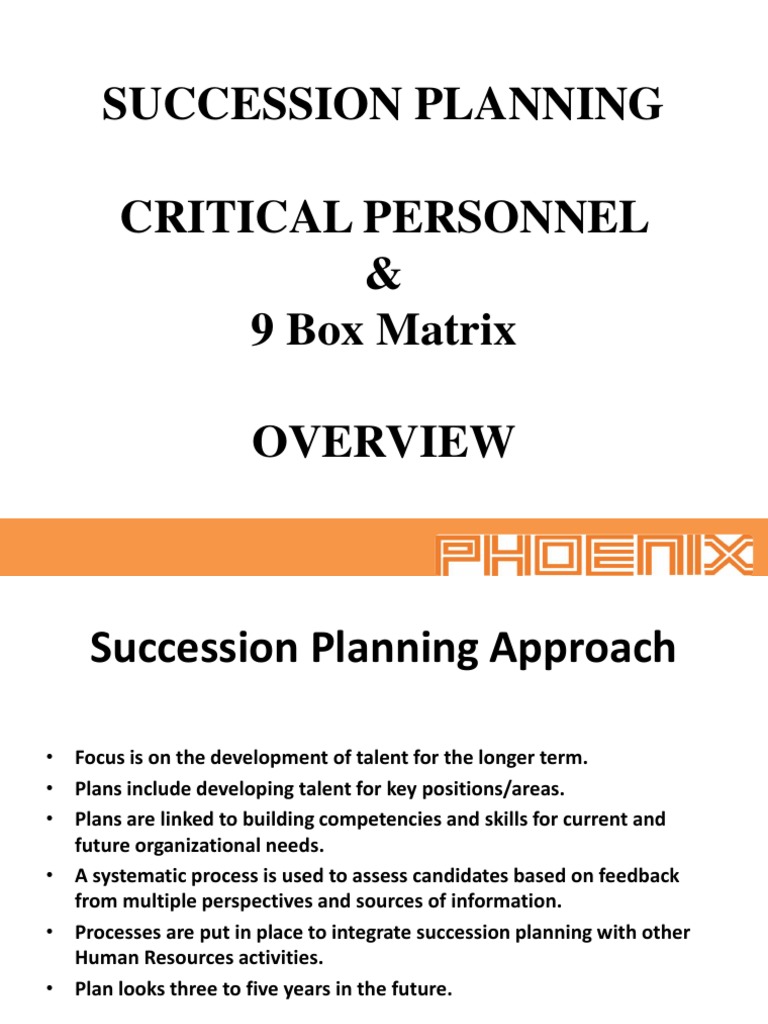 Succession Planning CRITICAL PERSONNEL 9 Box Matrix | PDF | Succession ...