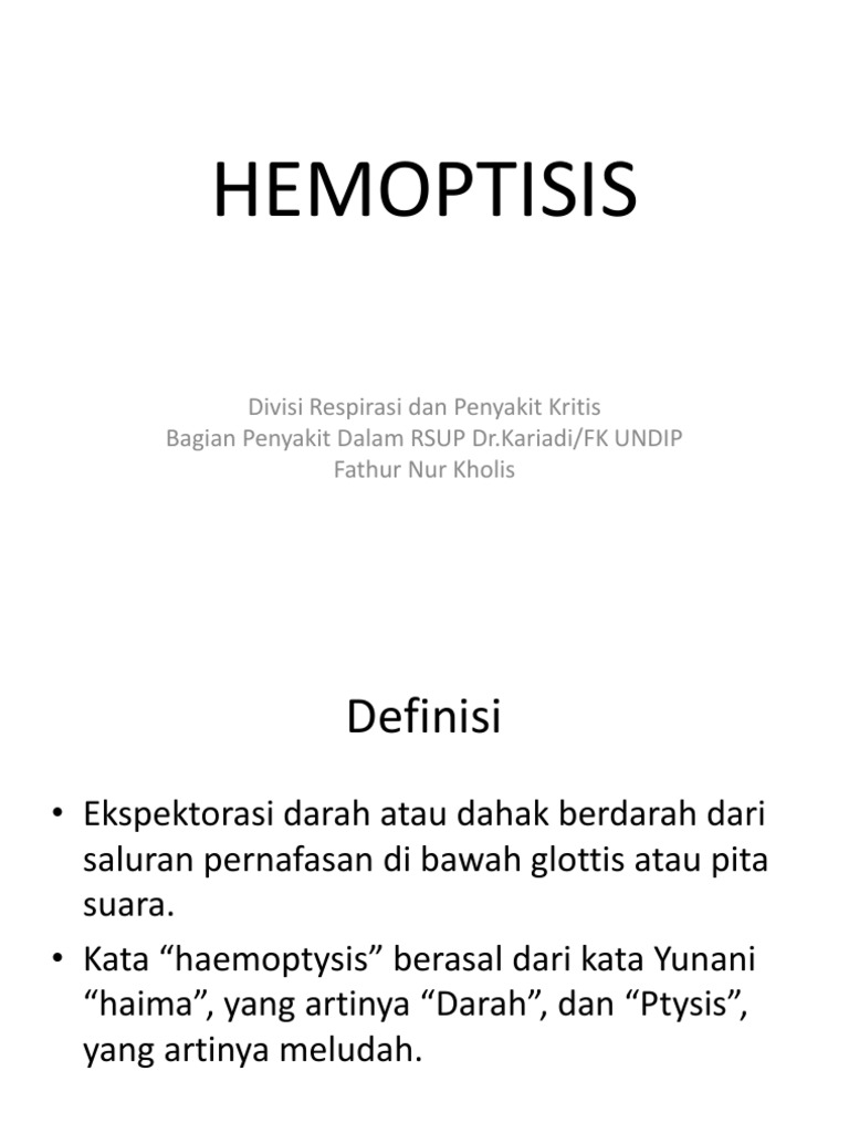 Hemoptisis 2 | PDF
