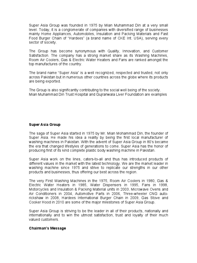 Super Asia Group: Legacy of Innovation | PDF | Innovation | Kitchen Stove