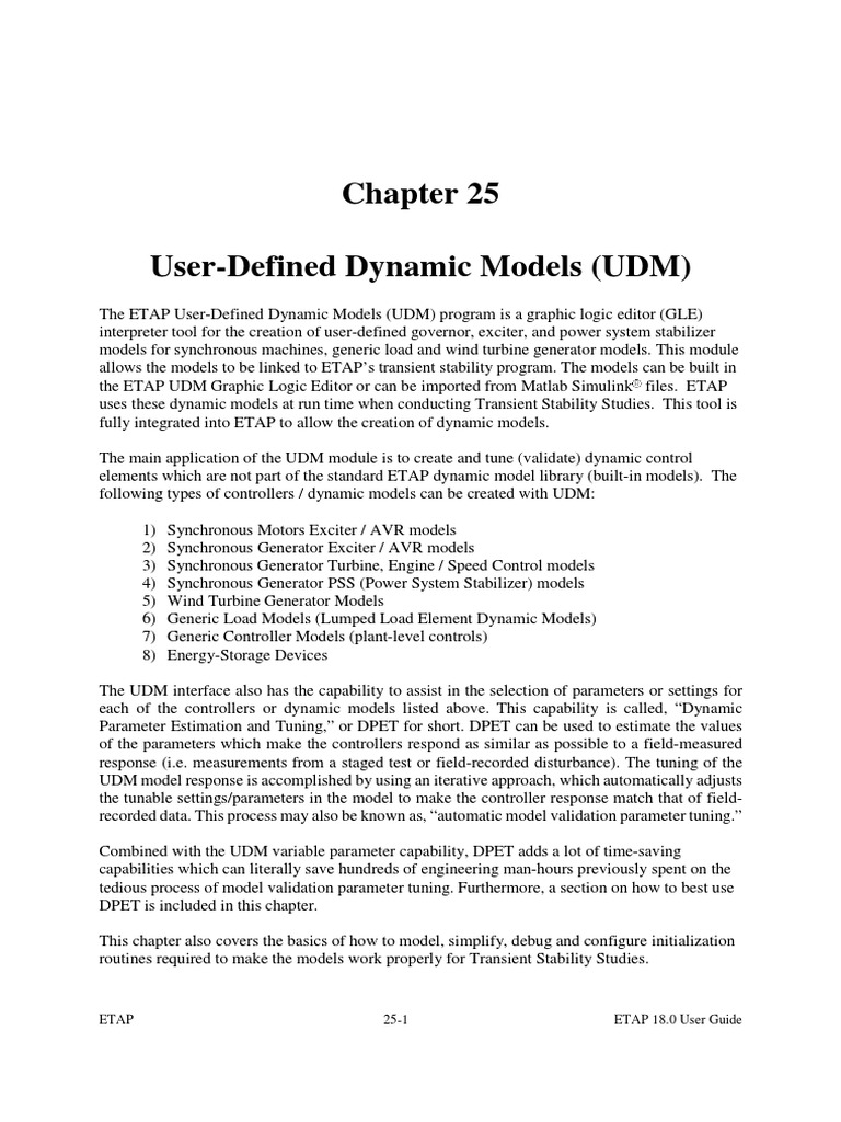 5-ETAP - User Defined Dynamic Models | PDF | Microsoft Excel | Icon ...