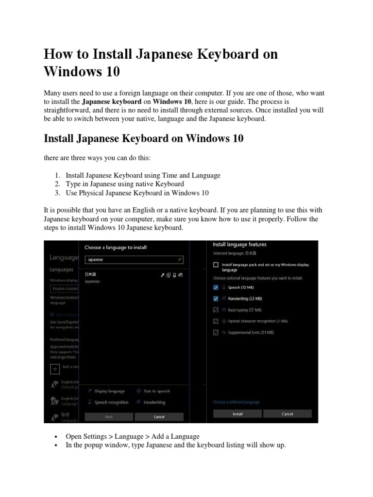 How To Install Japanese Keyboard On Windows 10 | PDF | Computing | Software
