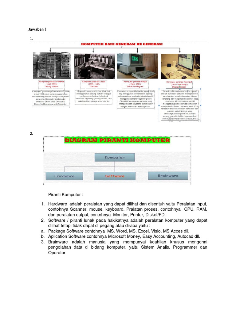 Jawaban Tugas 1 Komputer 1 | PDF