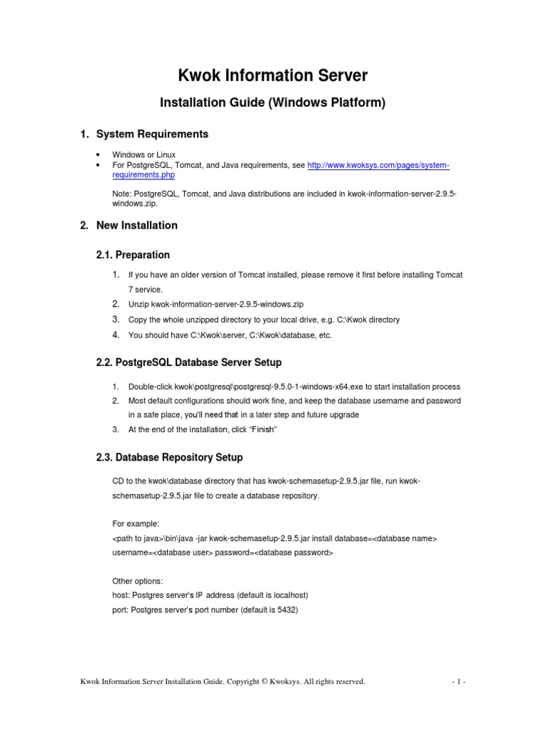 Installation Guide-Windows | PDF | Postgre Sql | Web Application