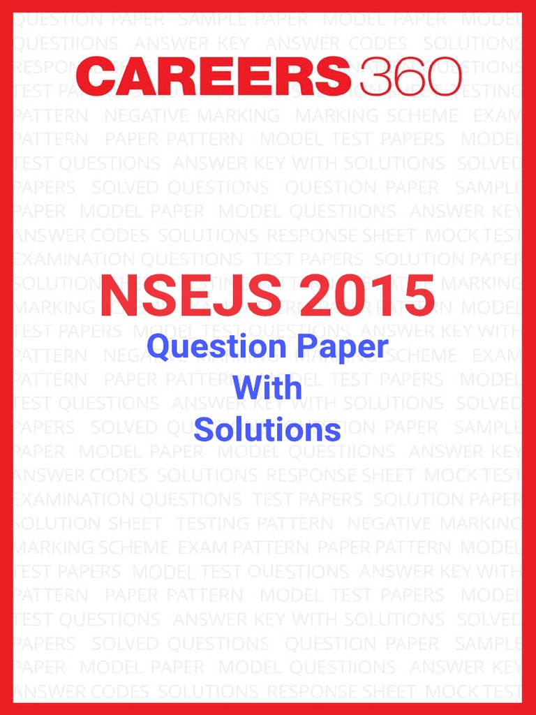 NSEJS 2015 Question Paper With Answer Key PDF | PDF | Voltage | Electrical Network