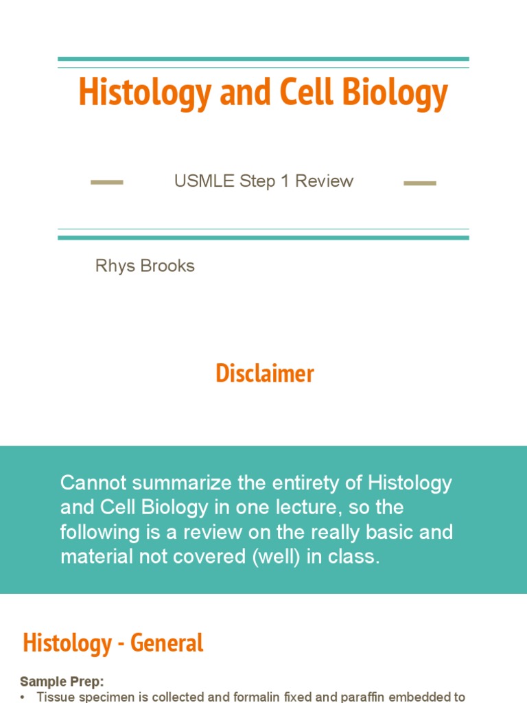 2015 Usmle Review Lecture Histology And Cell Biology I Rhys Brooks