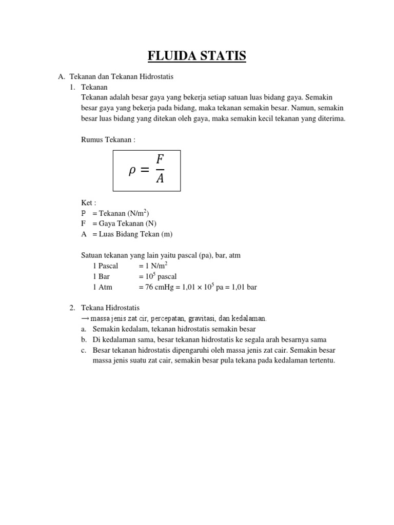 Fluida Statis | PDF