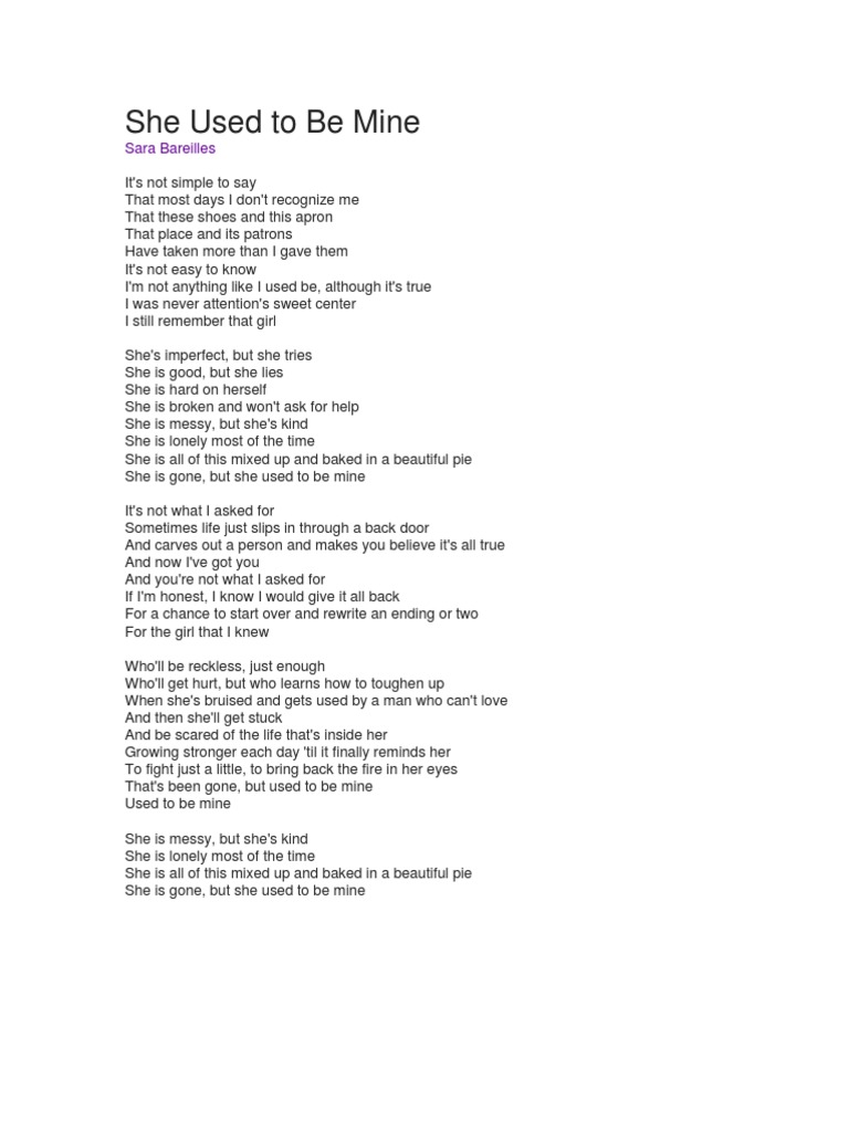 She Used to Be Mine | PDF