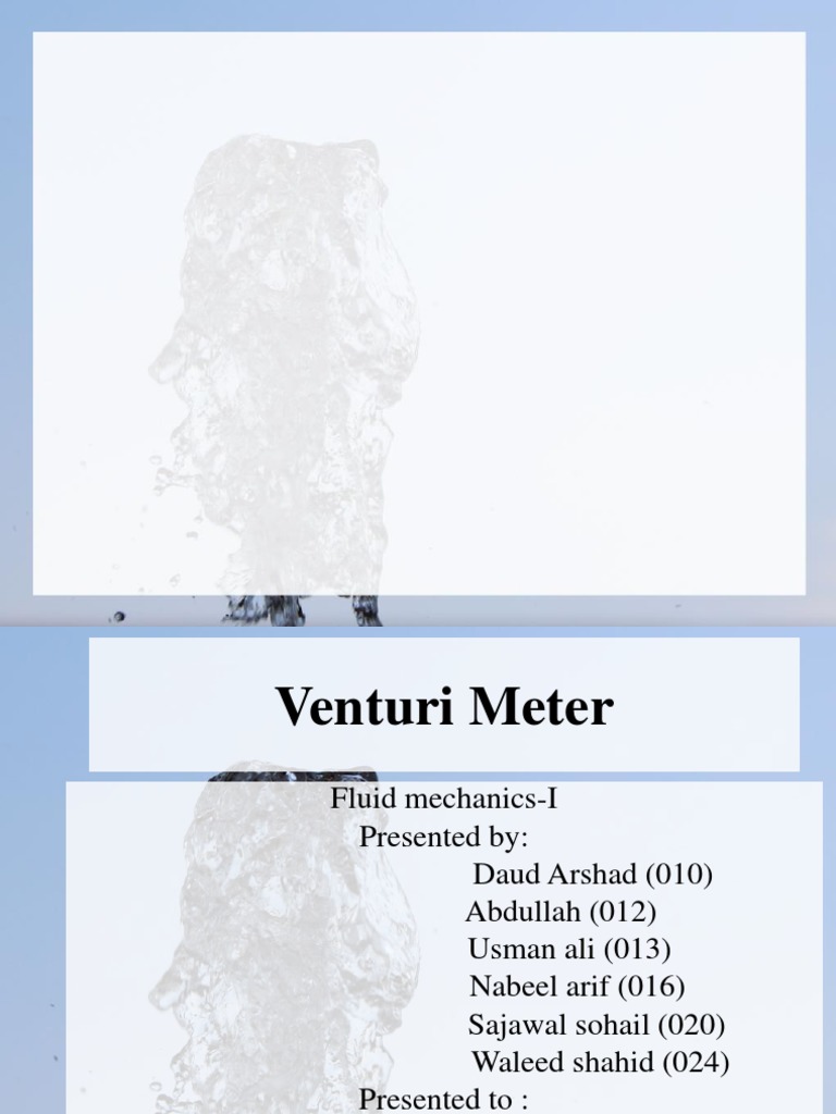 Venturi Meter: Principles and Applications | PDF | Flow Measurement ...