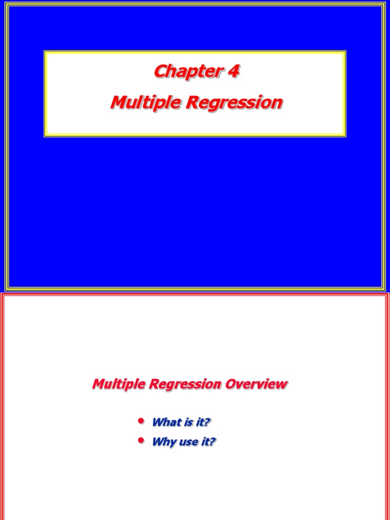 Chapter 4 - Multiple Regression | PDF | Errors And Residuals | Multicollinearity