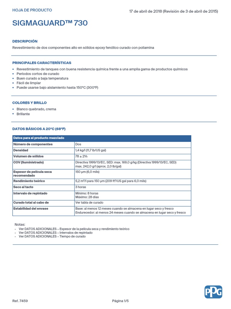 HT Sigmaguard 730 - Spa | PDF | Información | Naturaleza