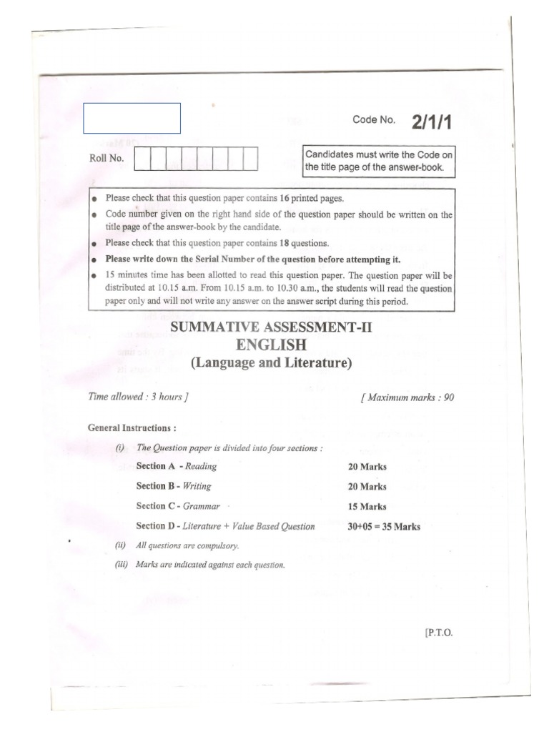 CBSE Class 10 English Previous Year Question Paper 2013 | PDF | Mobile App