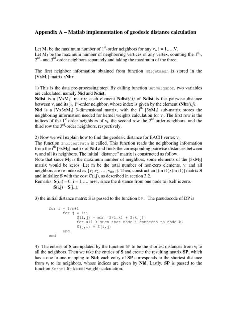 Matlab Implementation of Geodesic Distance Calculation - Slides | PDF ...