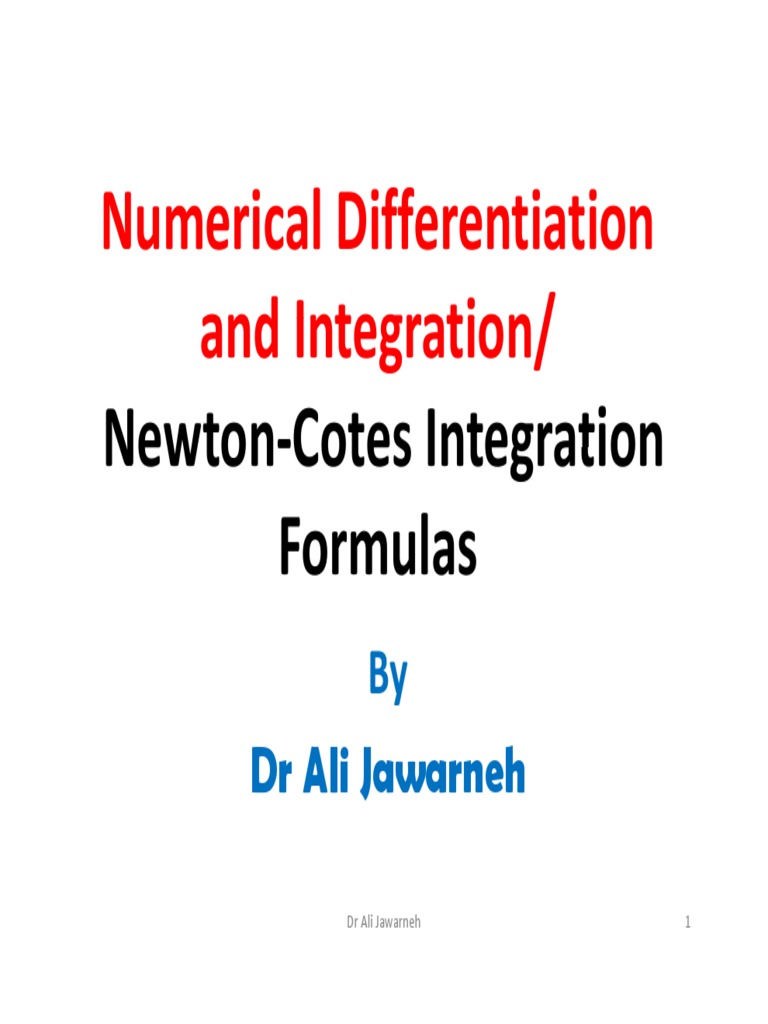 Numerical Integration Techniques | PDF | Integral | Derivative