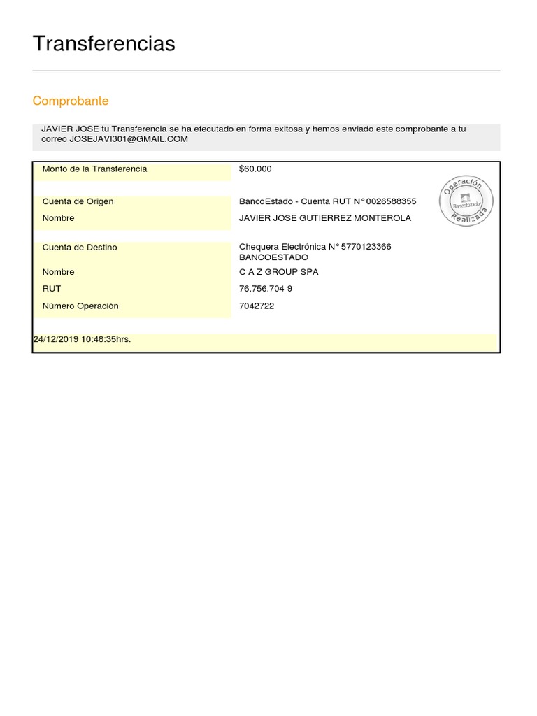 Comprobante Transferencia PDF | PDF | Finanzas y dinero
