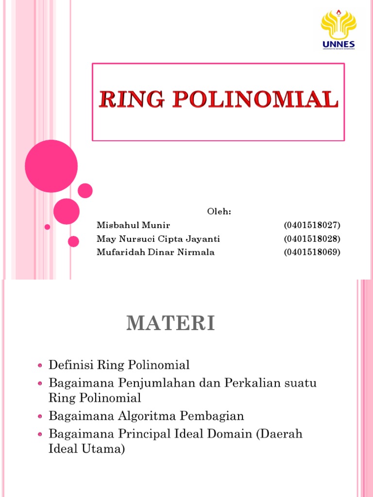 Kelompok 8 Ring Polinom | PDF | Metode & Bahan Ajar
