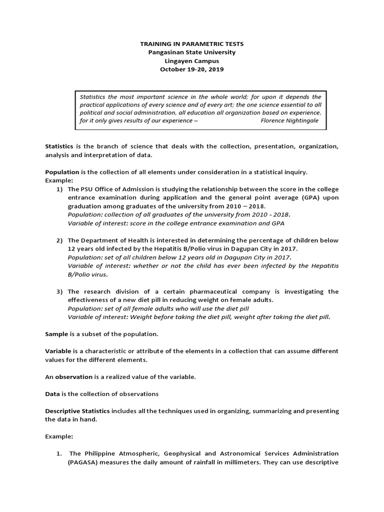 Assumptions For Statistical Tests | PDF | Type I And Type Ii Errors ...