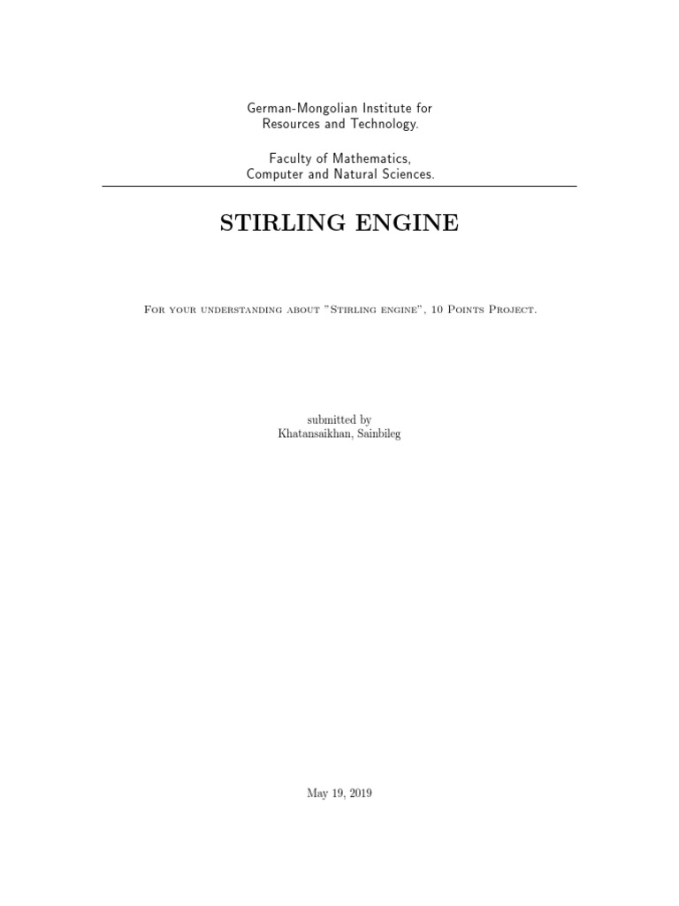 Stirling Engine PDF | PDF | Cylinder (Engine) | Engines