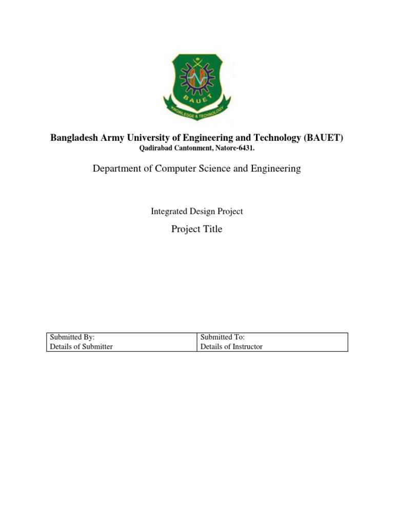 Integrated Design Project Report Format | PDF | Use Case | Software ...