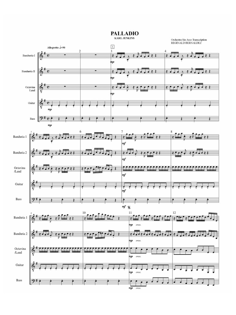 Palladio Music Score | PDF | Gaiaphones | Music Production