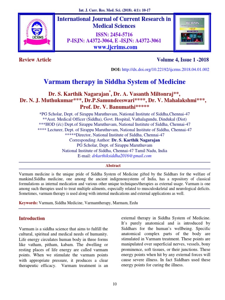 Varma Research Article | PDF | Thorax | Anatomical Terms Of Location