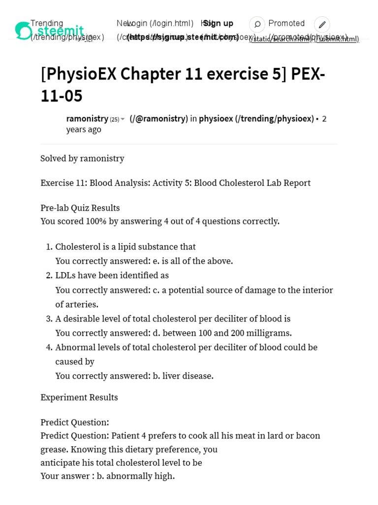 (PhysioEX Chapter 11 Exercise 5) PEX-11-05 - Steemit | PDF ...