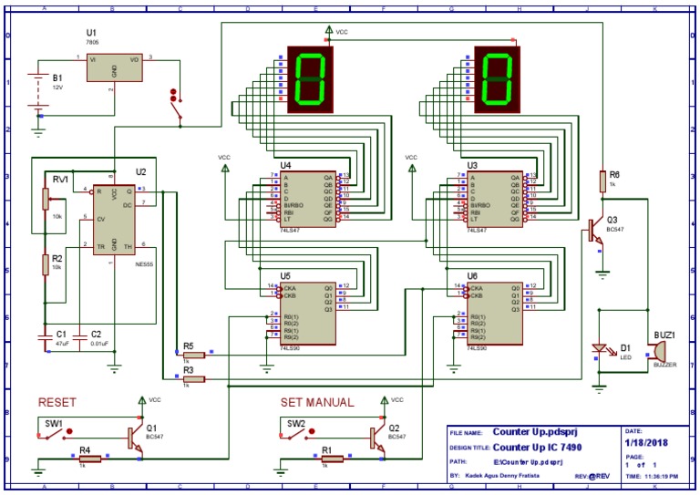 Counter Up IC 7490 circuit diagram | PDF | Subterranea (Geography ...