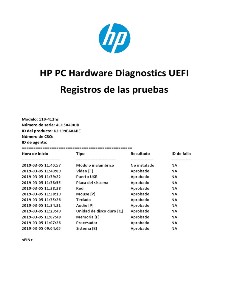 Resultados De Diagnóstico Hp Uefi Pdf 4708