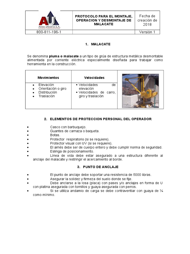 Manual de Malacate | PDF | Andamio