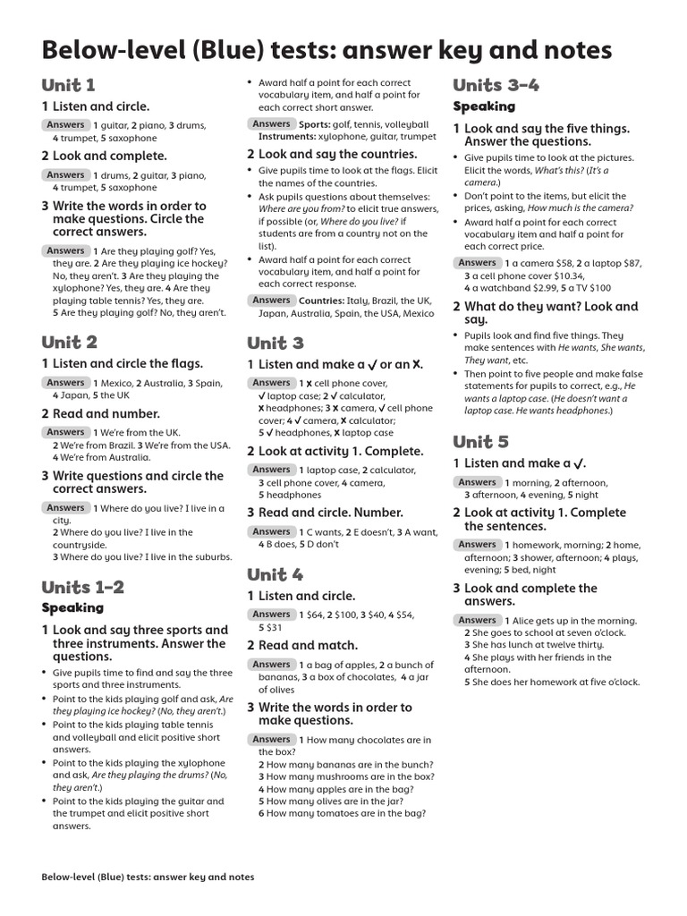 Shine On 2: Test Answer Key | PDF | Vocabulary