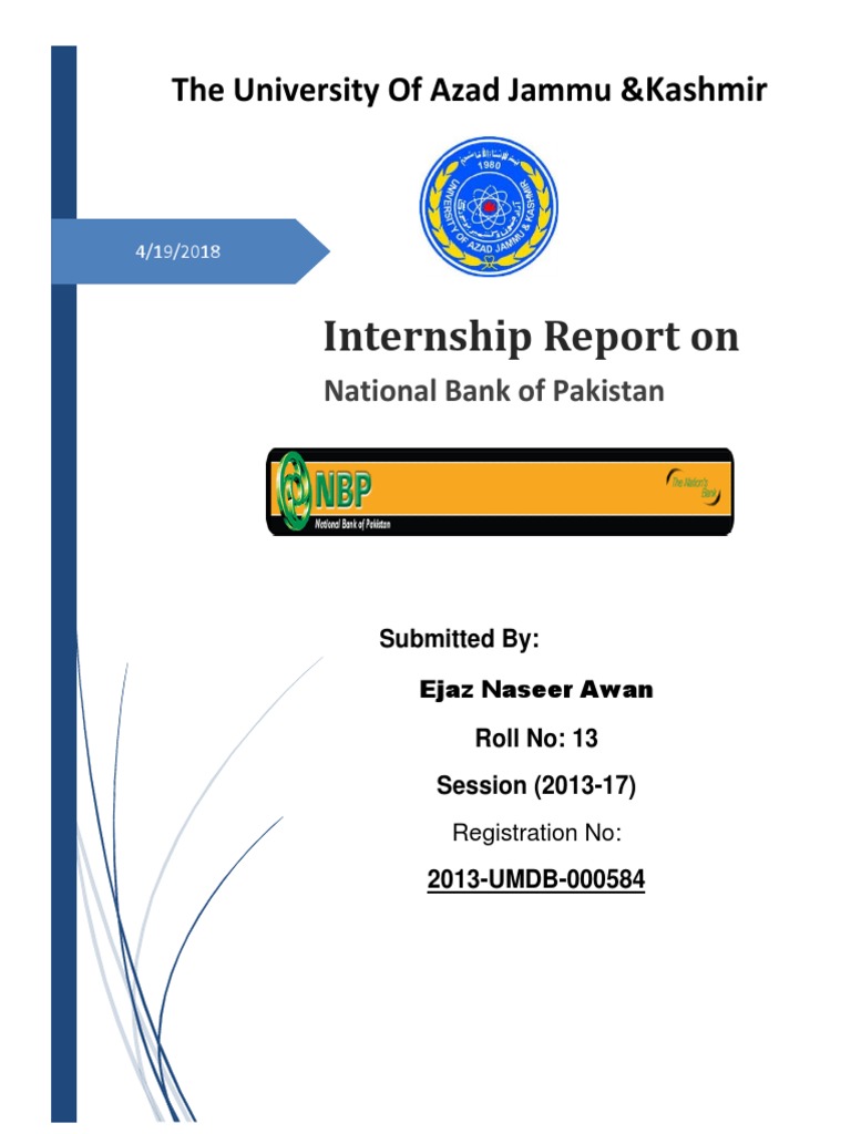 Ejaz Naseer NBP Reprort 2018 | PDF | Cheque | Deposit Account