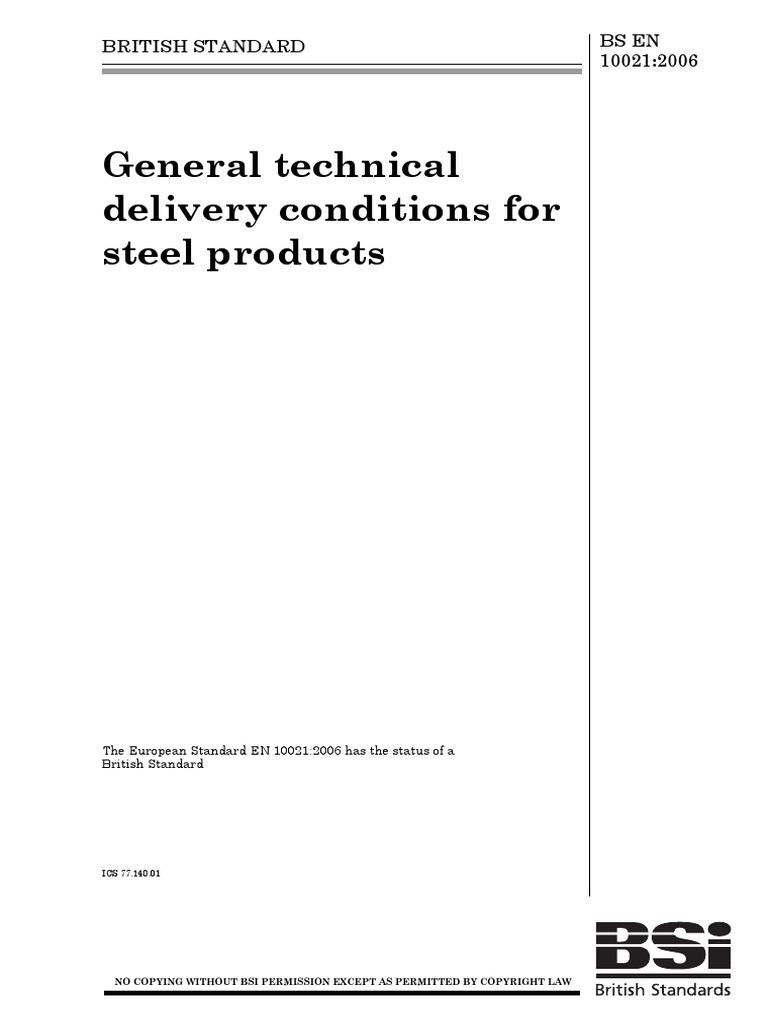 BS en 10021-2006 | PDF | Specification (Technical Standard) | Calibration