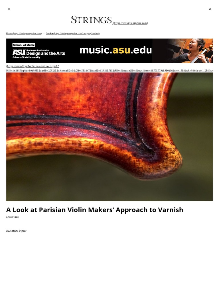 A Look at Parisian Violin Makers' Approach To Varnish - Strings ...