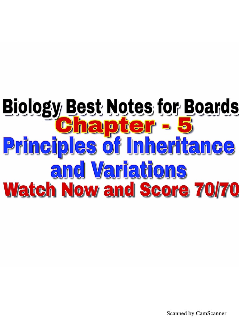 Principles of Inheritance and Variations Notes PDF | PDF