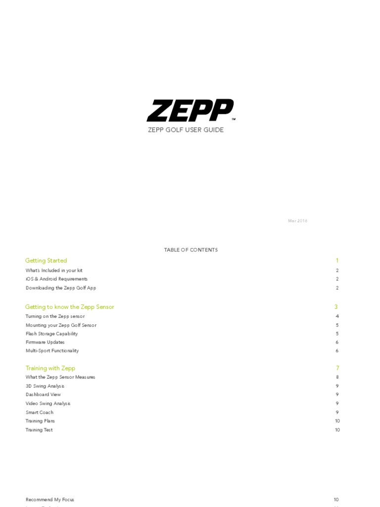 User Guide Zepp Golf 3.0 Zepp1 | PDF | Ios | Mobile Computers