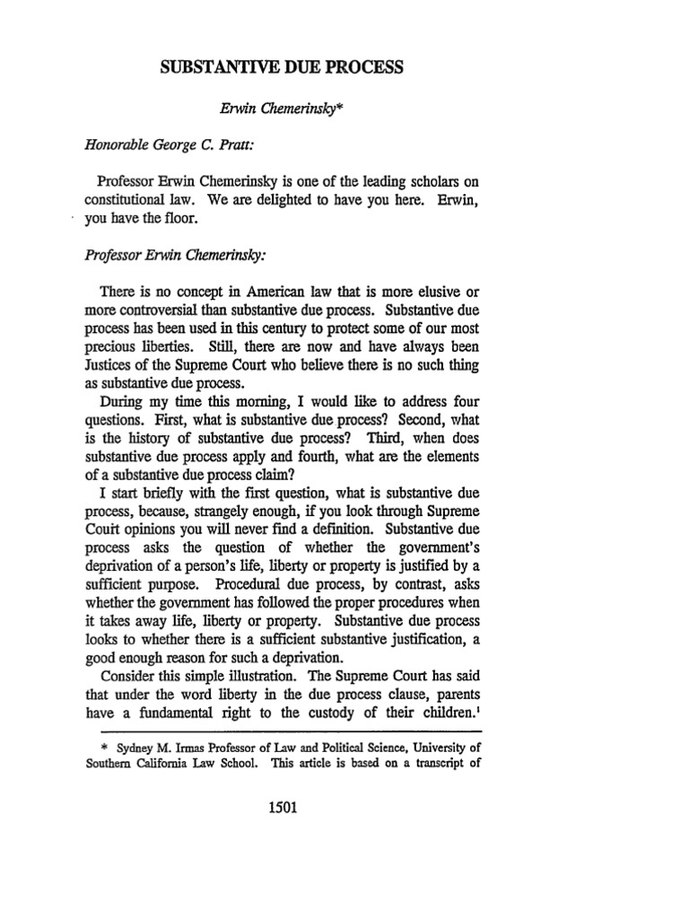 Substantive Due Process | PDF