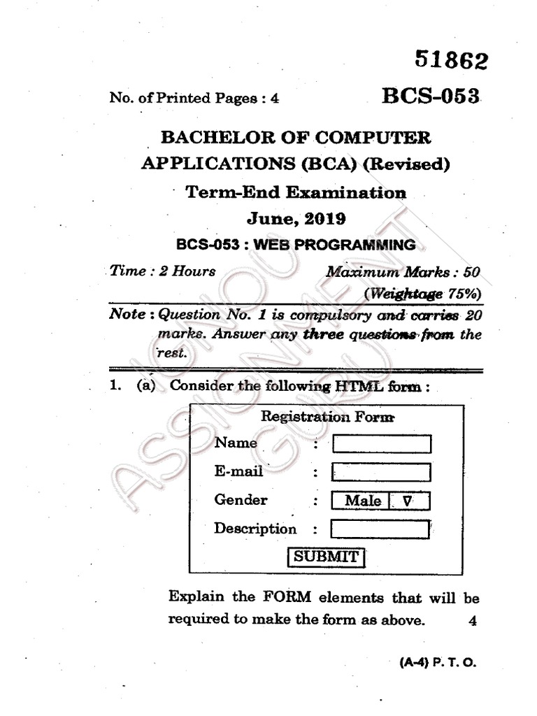 BCS 053 PDF | PDF | Java Server Pages | World Wide Web
