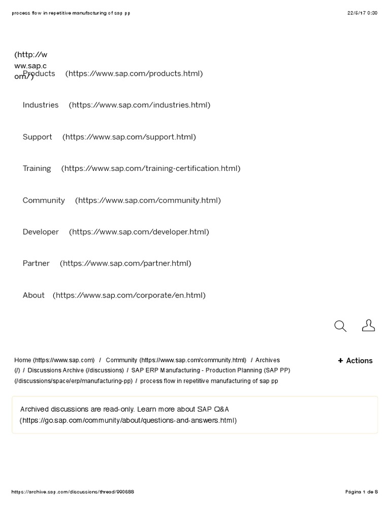 Process Flow in Repetitive Manufacturing of Sap PP PDF | PDF ...