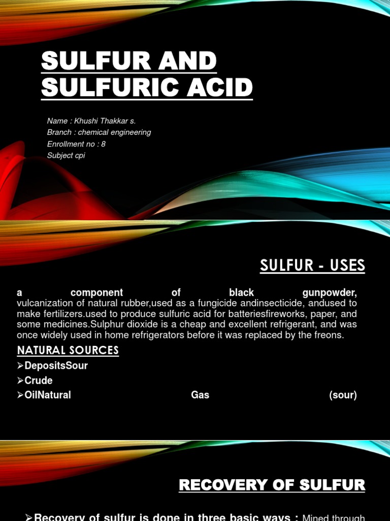 Sulfur And Sulfuric Acid Pdf Sulfuric Acid Sulfur