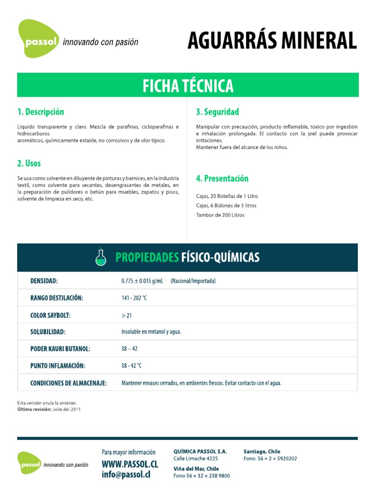 Aguarras Mineral Passol PDF | PDF
