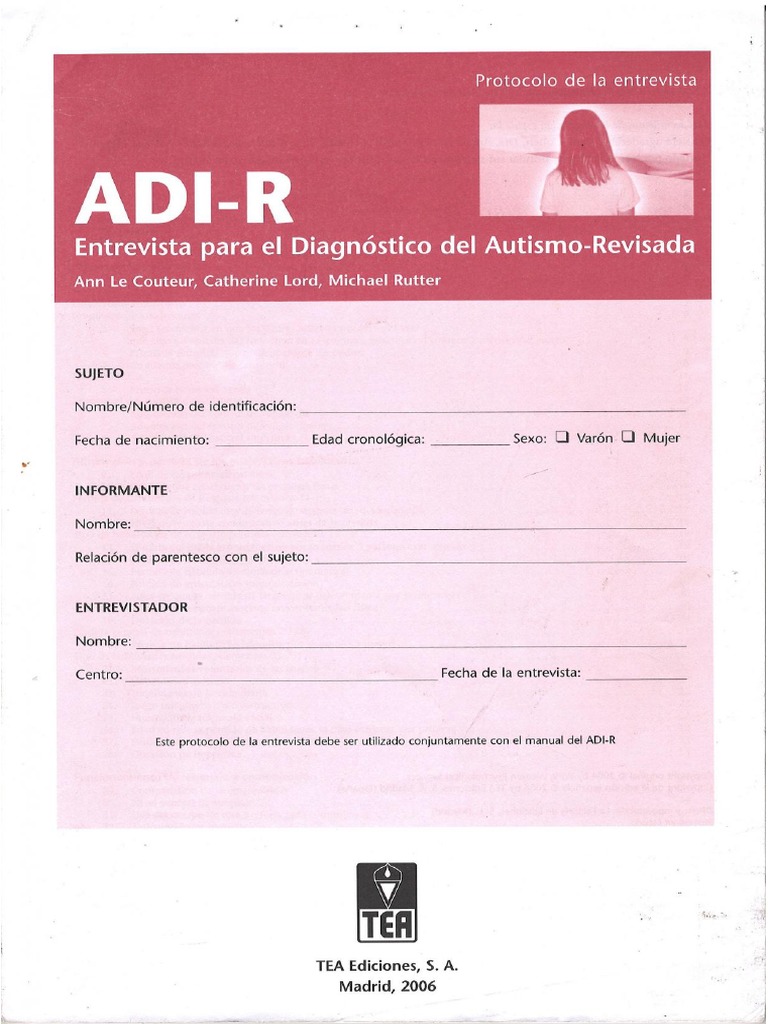Adir-R Entrevista Autismo | PDF